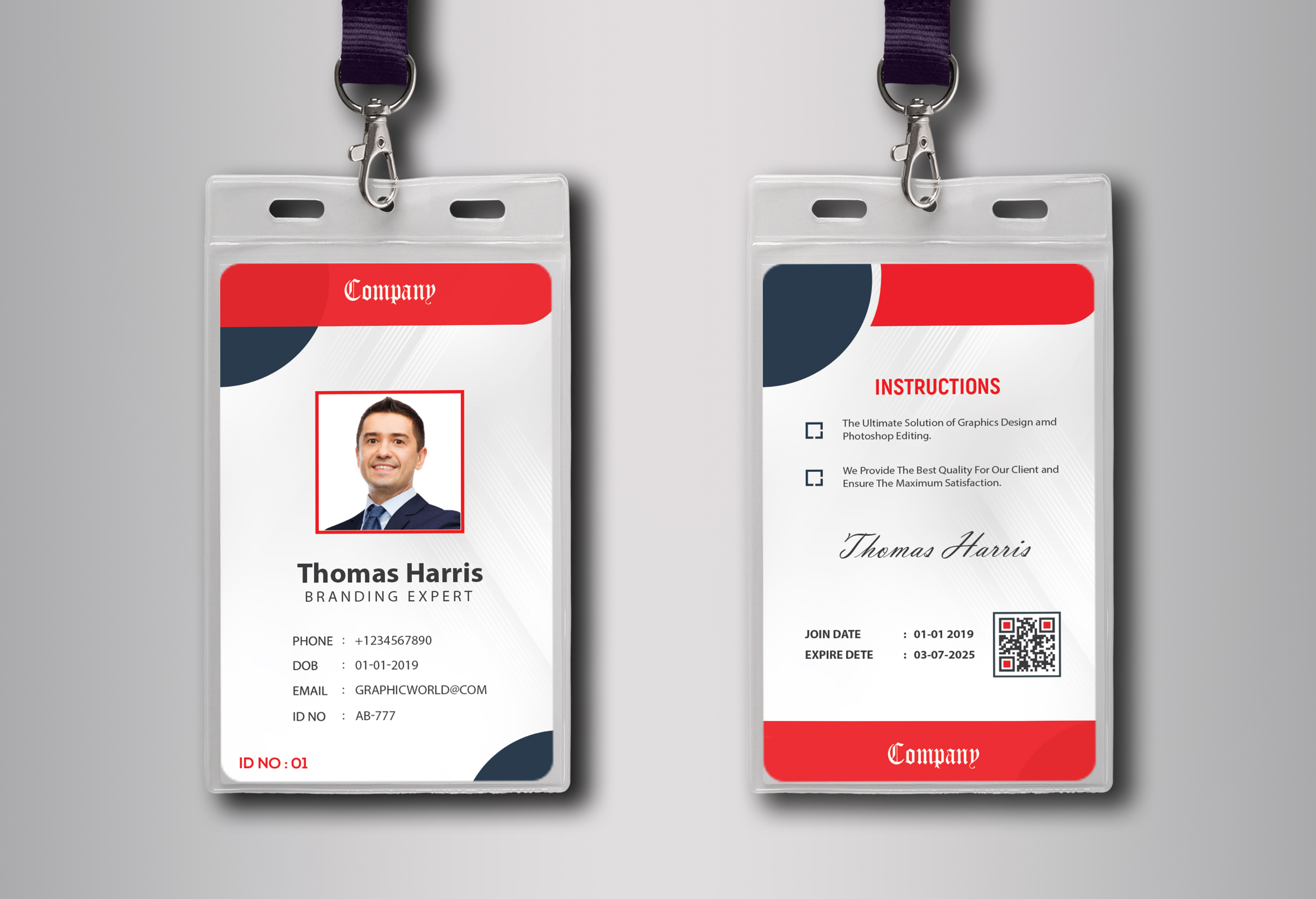 Design Professional ID Card Within 24 Hours For 5 PixelClerks